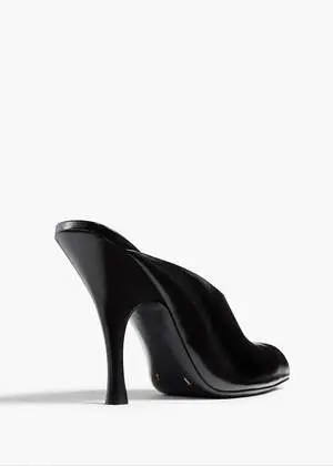 Khaite Colt Mule In Glazed Leather - Black