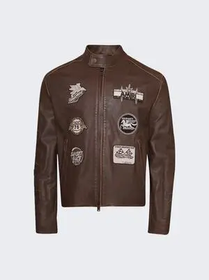 Amiri Patch Racer Jacket - Walnut Brown