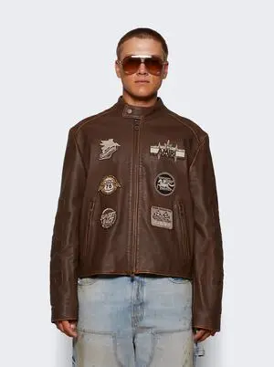 Amiri Patch Racer Jacket - Walnut Brown