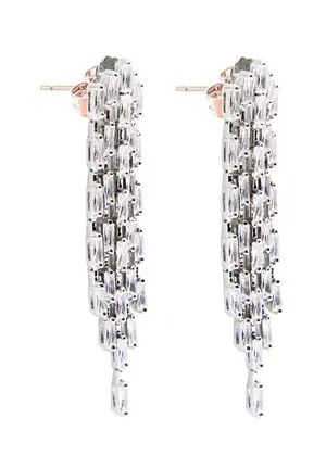 CZ BY KENNETH JAY LANE Fringe Rhodium-plated Drop Earrings - Silver