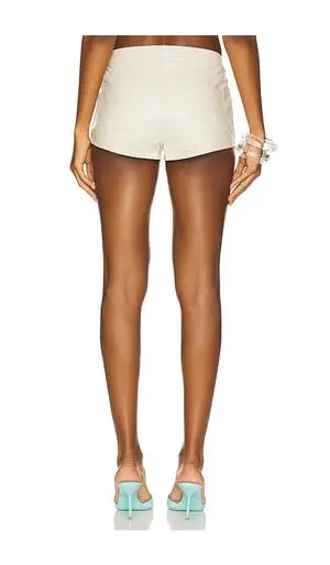 Superdown Faux Leather Shorts - Bone