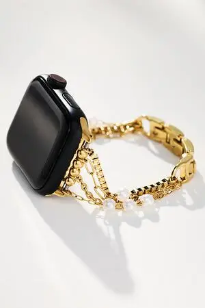 POSH TECH Cape Pearl Chain Apple Watch Band Gold
