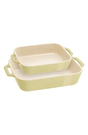 STAUB 2-piece Ceramic Rectangular Baking Dishes - Green
