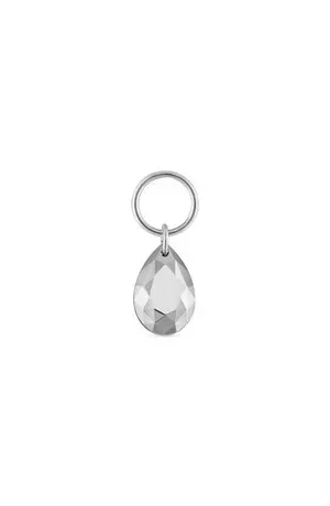 MARIA TASH Faceted Pear Charm Pendant - White Gold