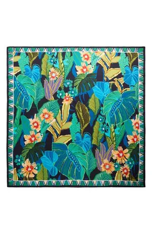 Echo Rainforest Silk Square Scarf - Hawaiian Ocean