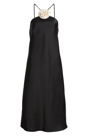 LUCY PARIS Rosette Sleeveless Midi Dress