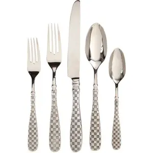 MACKENZIE-CHILDS Check 5-piece Flatware Set - Silver