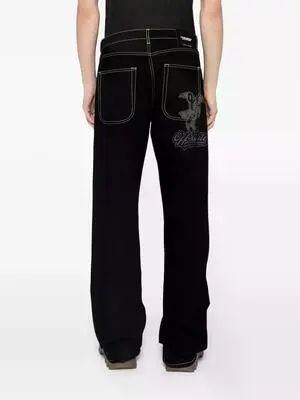 Off-White Logo-printed Straight-leg Jeans