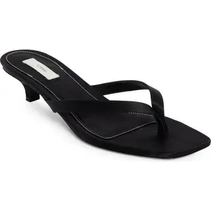 TOTEME Kitten Heel Flip Flop - Black