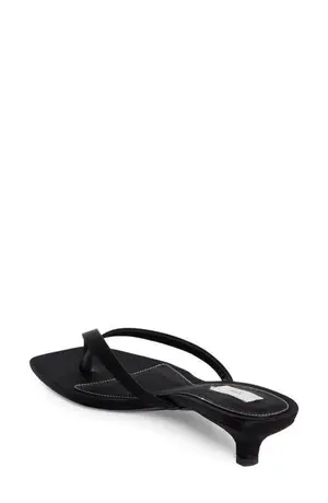 TOTEME Kitten Heel Flip Flop - Black