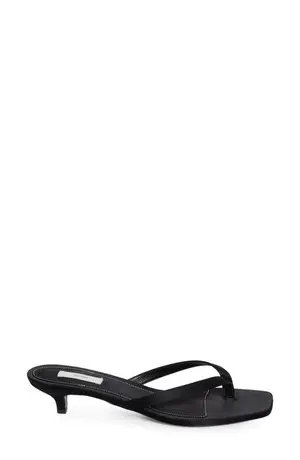 TOTEME Kitten Heel Flip Flop - Black