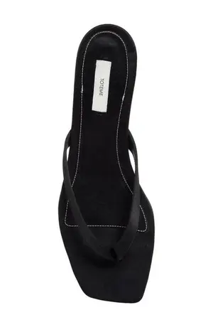 TOTEME Kitten Heel Flip Flop - Black