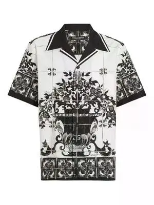 Dolce & Gabbana Majolica-print Cotton Shirt - White