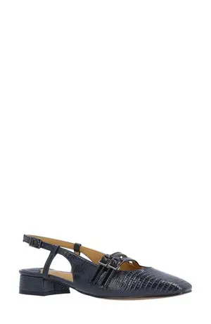 J. Reneé Jovana Lizard Embossed Slingback Pumps - Navy