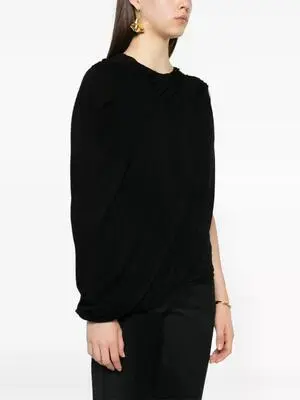 MANURI Lillies Cashmere Blouse - Black
