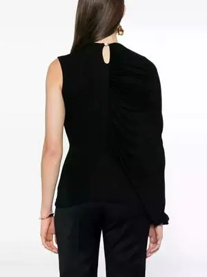 MANURI Lillies Cashmere Blouse - Black