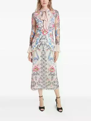 TEMPERLEY LONDON Bilbao Tie Midi Dress - Pink