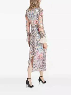 TEMPERLEY LONDON Bilbao Tie Midi Dress - Pink