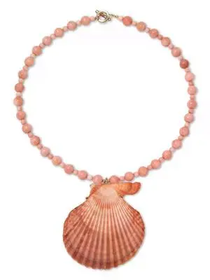 JENNIFER BEHR Roma Shell Pendant Necklace - Orange
