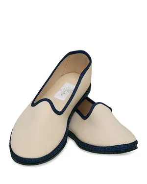 PRATESI Resort Canvas Espadrille Flats - Ecru/navy