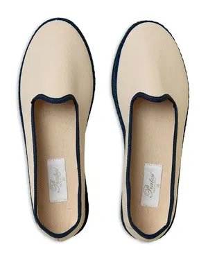 PRATESI Resort Canvas Espadrille Flats - Ecru/navy