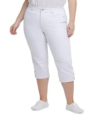 NYDJ Marilyn Buttoned Cuff Straight Crop Jeans