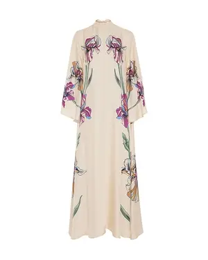 La DoubleJ Magnifico Printed Silk Twill Dress - Iris Placee