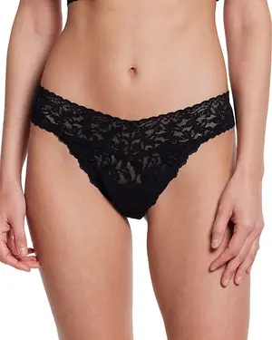 Hanky Panky Signature Lace Leakproof Original Rise Thong - Black