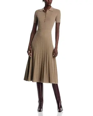 green emerald velvet dress mini flare polo dress – somewear in between main image 0