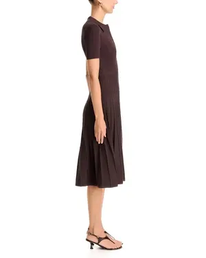 Michael Kors Ribbed Knit Midi Dress - Chocolate