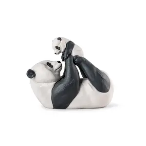 LLADRO Mommy Panda Sculpture - Multi