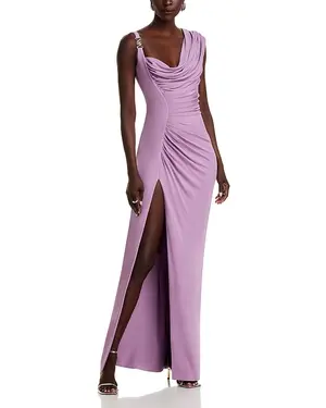 Versace Stretch Crepe Jersey Gown - Dusty Lavendar