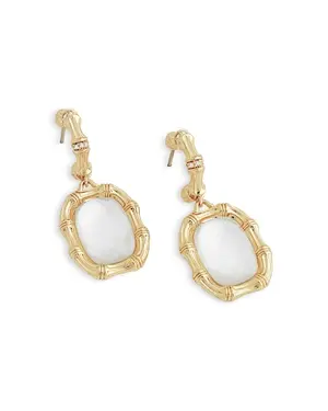 ANABEL ARAM Crystal Bamboo Drop Earrings