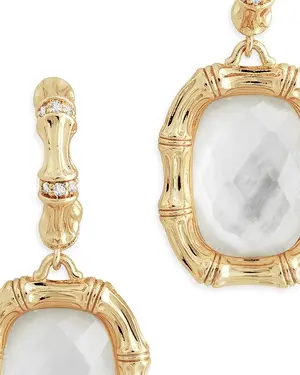 ANABEL ARAM Crystal Bamboo Drop Earrings