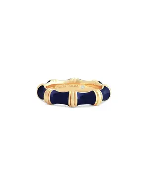 ANABEL ARAM Bamboo Band Ring - Black/gold