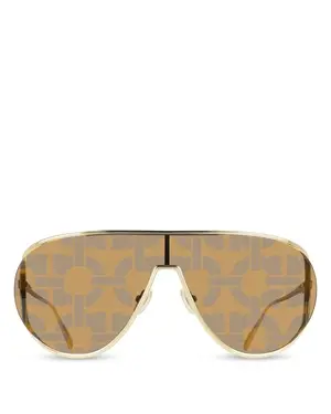 FERRAGAMO Gancini Lens Shield Sunglasses, 63mm