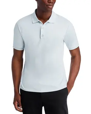 Rag & Bone Tech Pique Short Sleeve Polo Shirt - Arctic