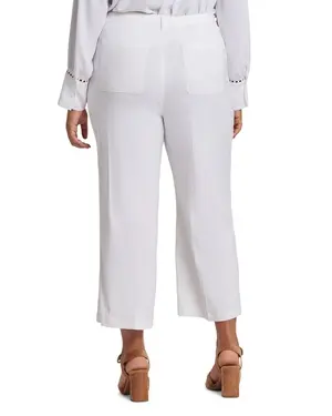 NYDJ Wide Leg Capri Cargo Pants - Optic White