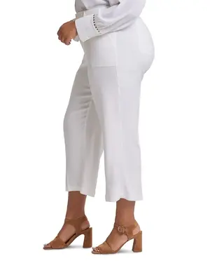 NYDJ Wide Leg Capri Cargo Pants - Optic White
