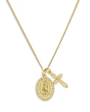 ALLSAINTS Saint & Cross Charm Necklace - Gold
