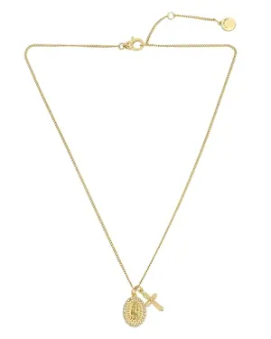 ALLSAINTS Saint & Cross Charm Necklace - Gold