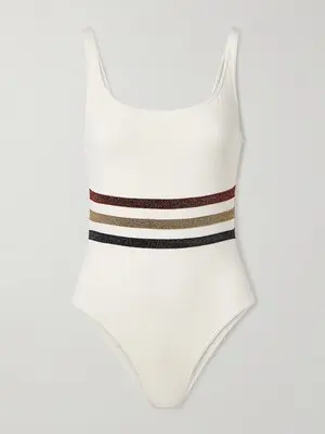ERES Irisée Radieux Metallic Striped Swimsuit - Neutrals