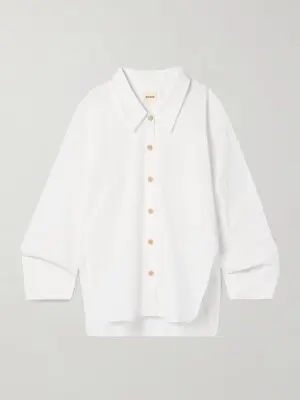 Khaite Herschel Oversized Cotton-poplin Shirt - White