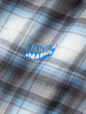 Acne Studios Gathered Checked Linen-blend Mini Dress