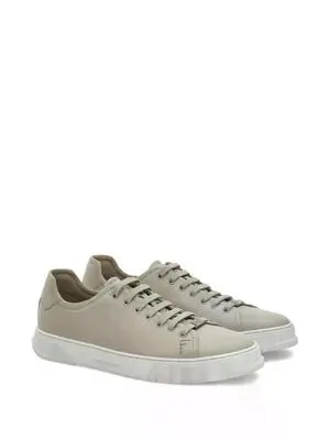 FERRAGAMO Leather Sneakers - Mist Grey