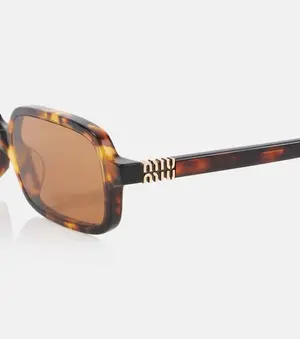 Miu Miu Regard Rectangular Sunglasses - Brown