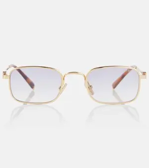 Miu Miu Logo Rectangular Sunglasses - Gold