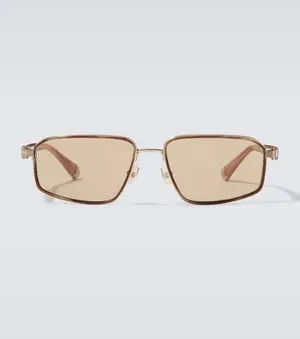 Brunello Cucinelli Jarama Rectangular Sunglasses - Brown