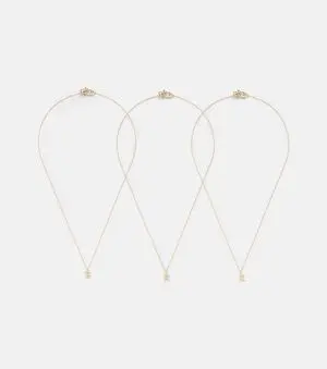Sophie Bille Brahe Initial 18kt Necklace With Diamonds - Gold