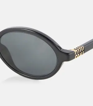 Miu Miu Logo Round Frame Sunglasses